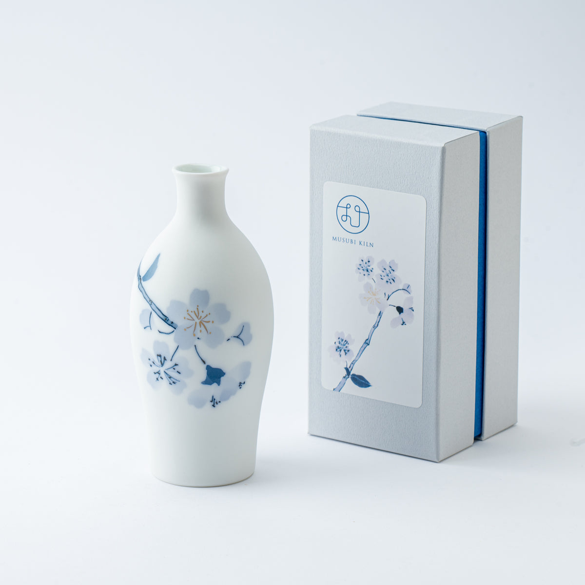 Blue Flower Sakura Tokkuri Sake Carafe
