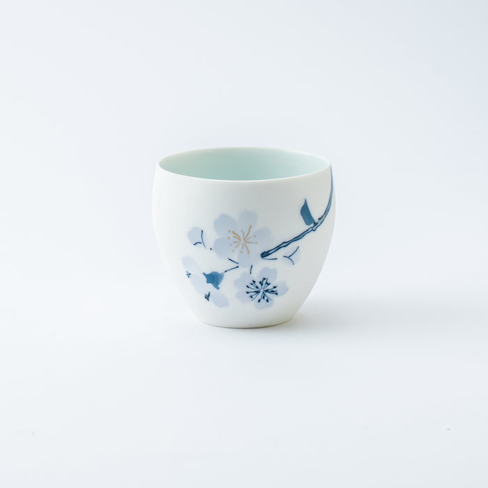 Blue Flower Sakura Japanese Teacup