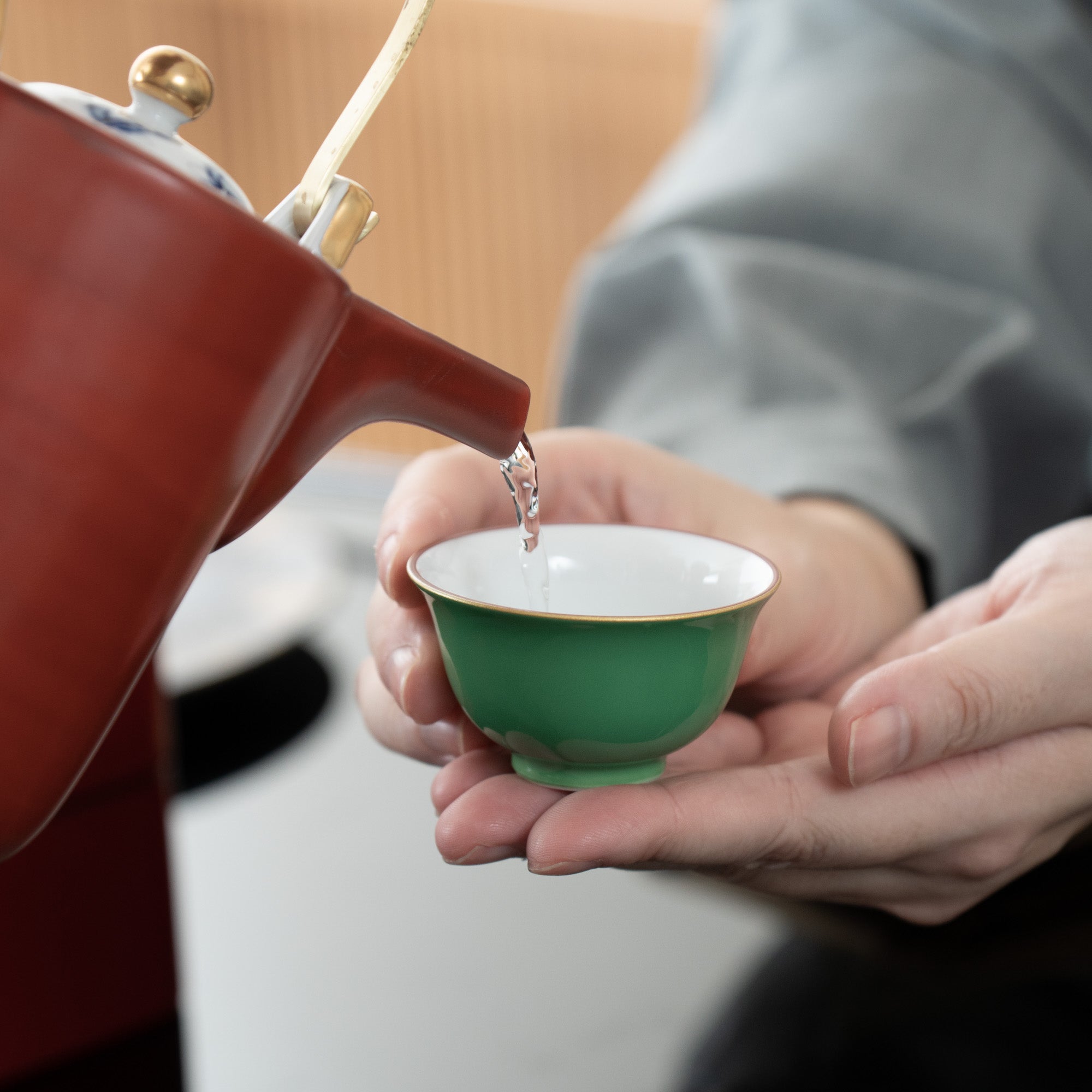 Moegi Grün Ochoko Sake-Becher