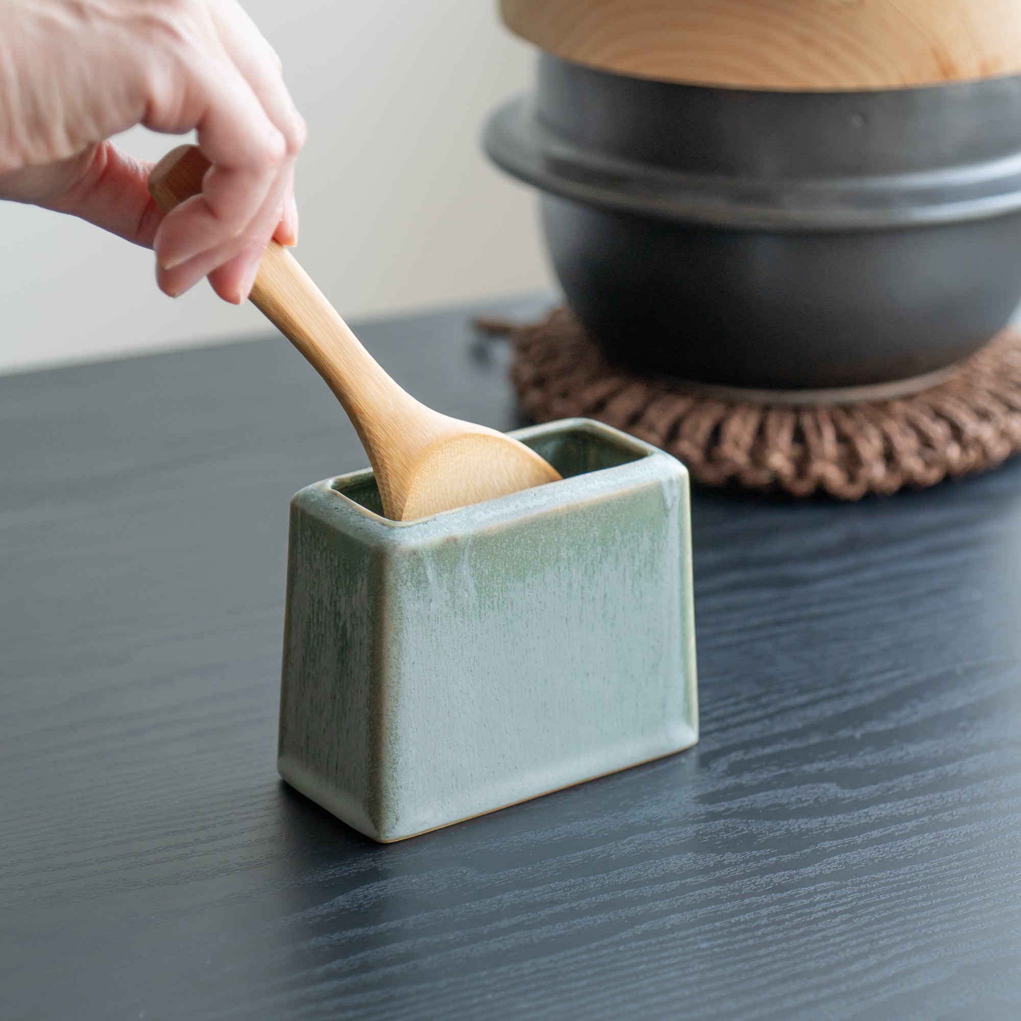 Earthy Glaze Rectangular Utensil Holder