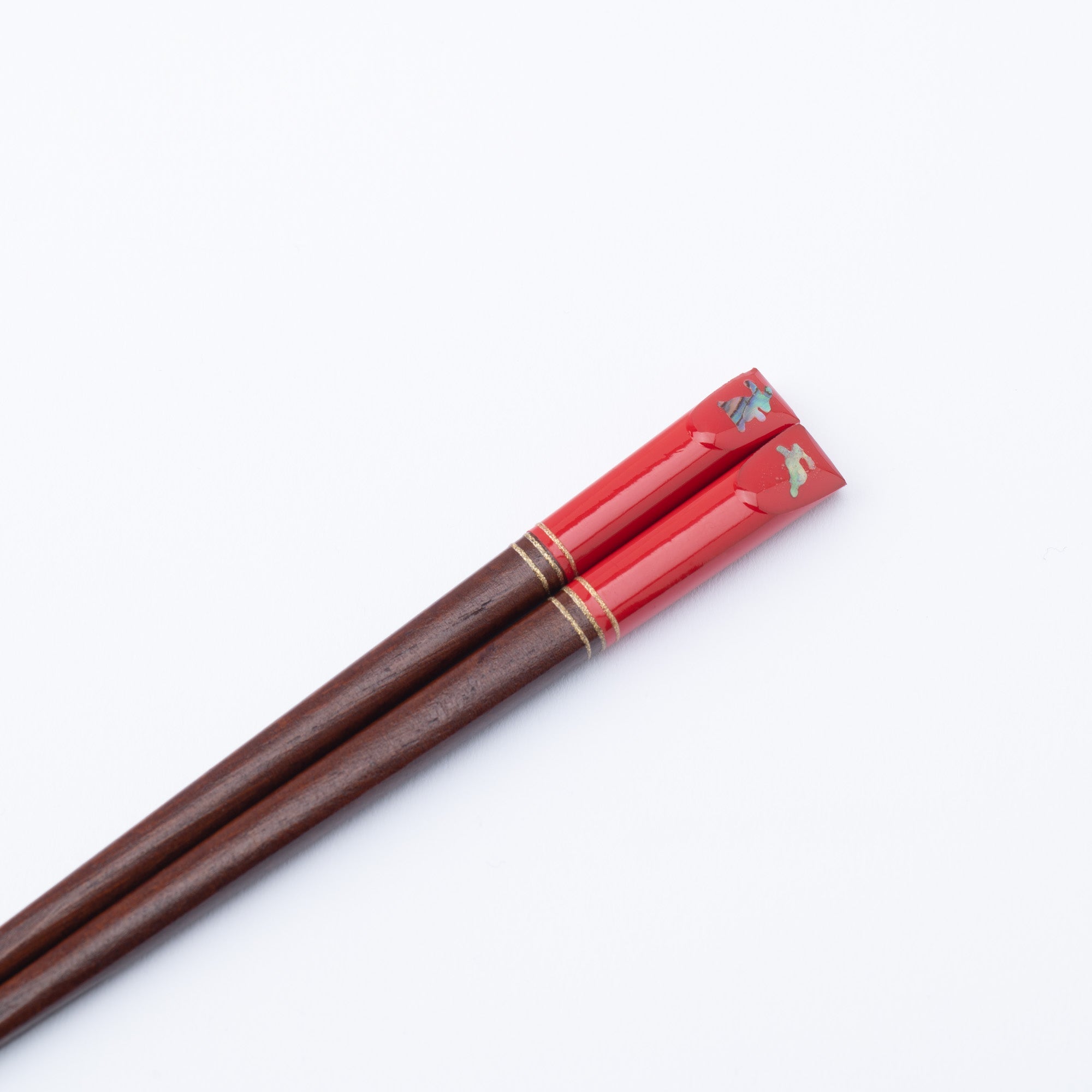 Red Abalone Shell-Inlayed Rabbit Kids Chopsticks
