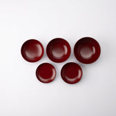 Red Lacquered Oryoki Bowl Set