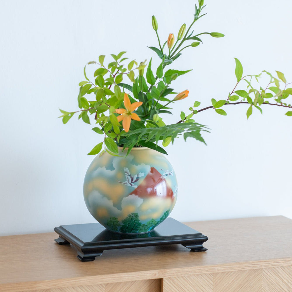 Black Rectangular Decorative Footed Stand