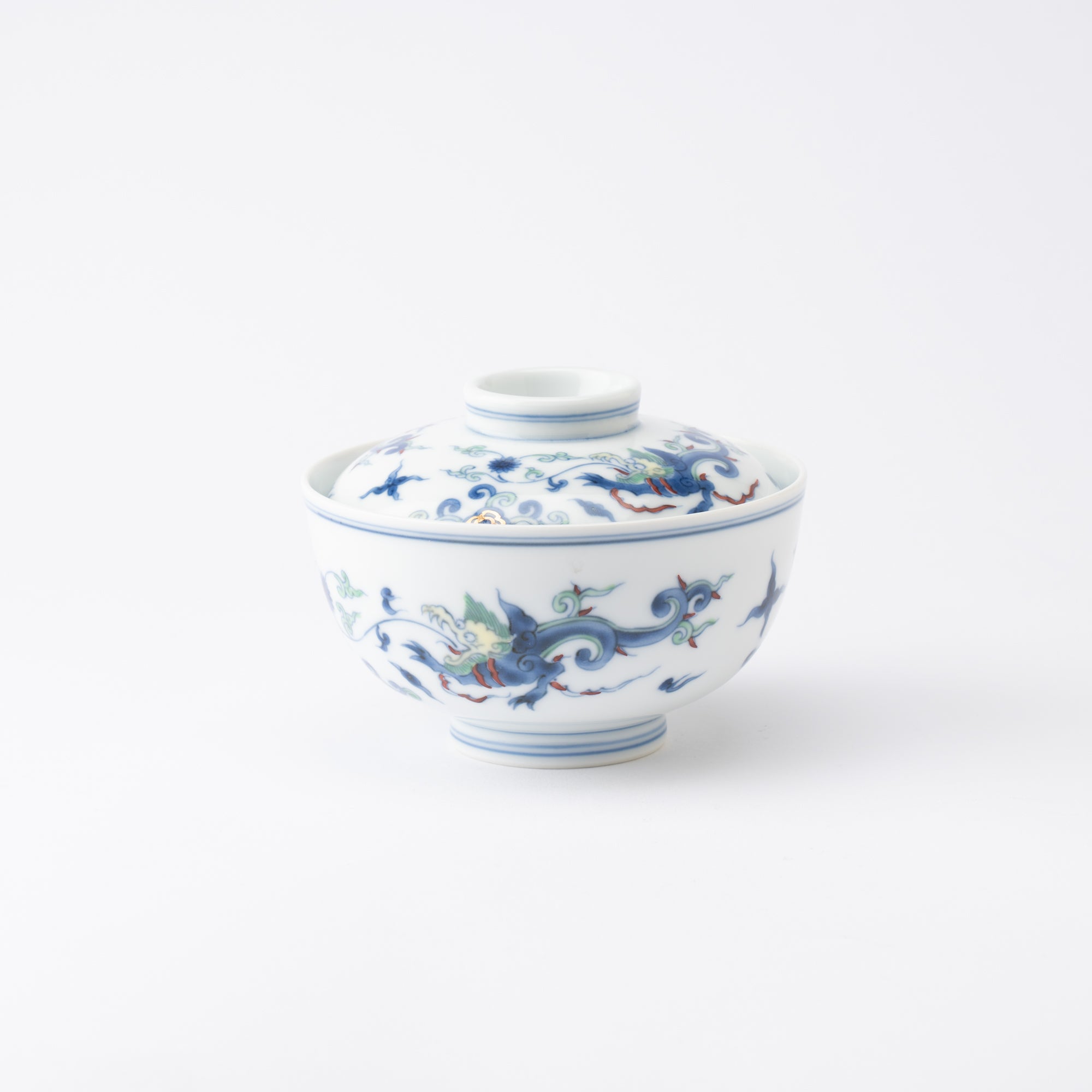 Dragon and Arabesque Kobachi Small Bowl With Lid