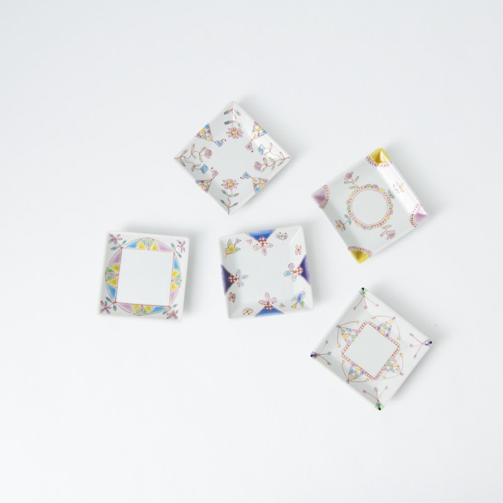 Colorful Square Sauce Plate Set