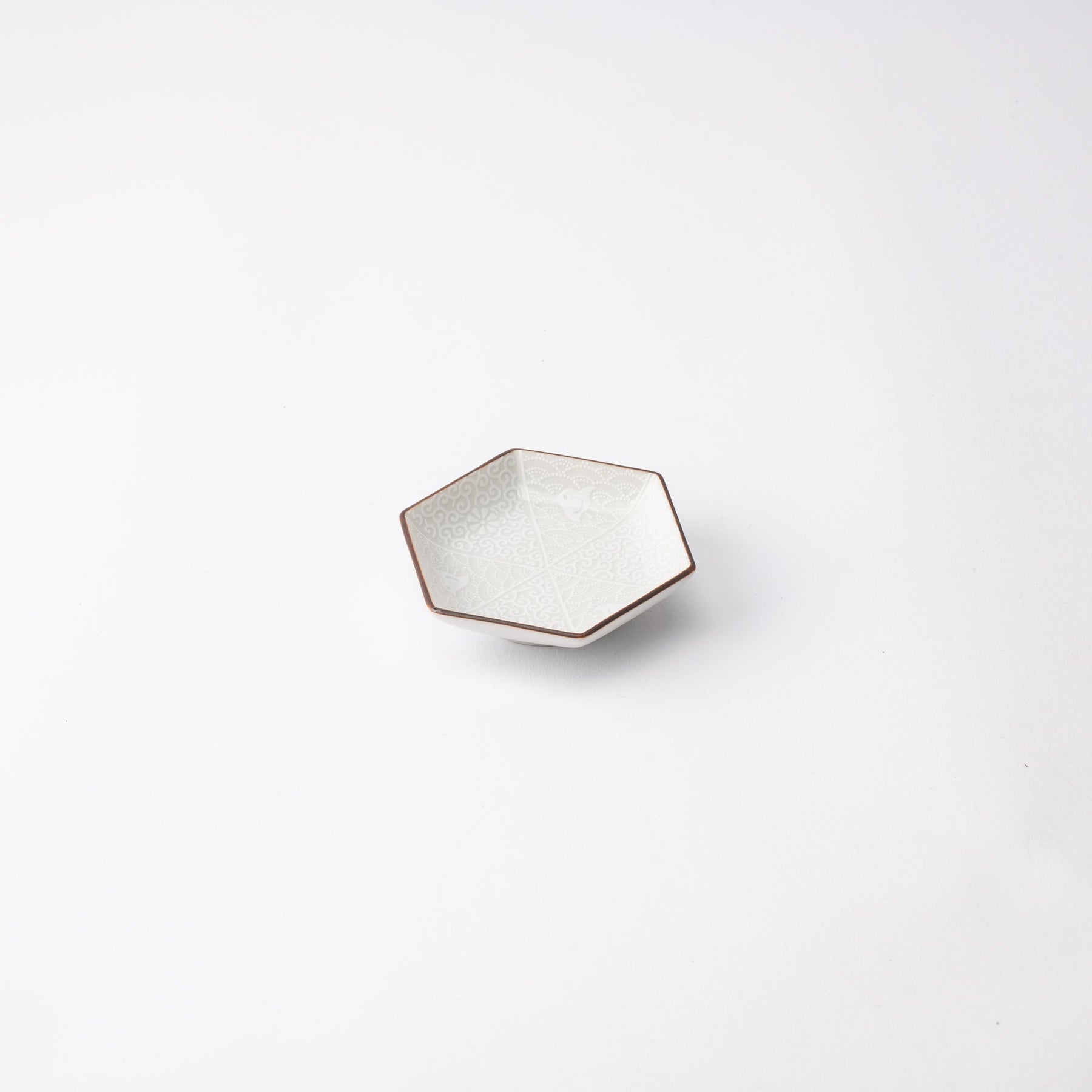 Hachi-Kutani Plover Hexagonal Sauce Plate