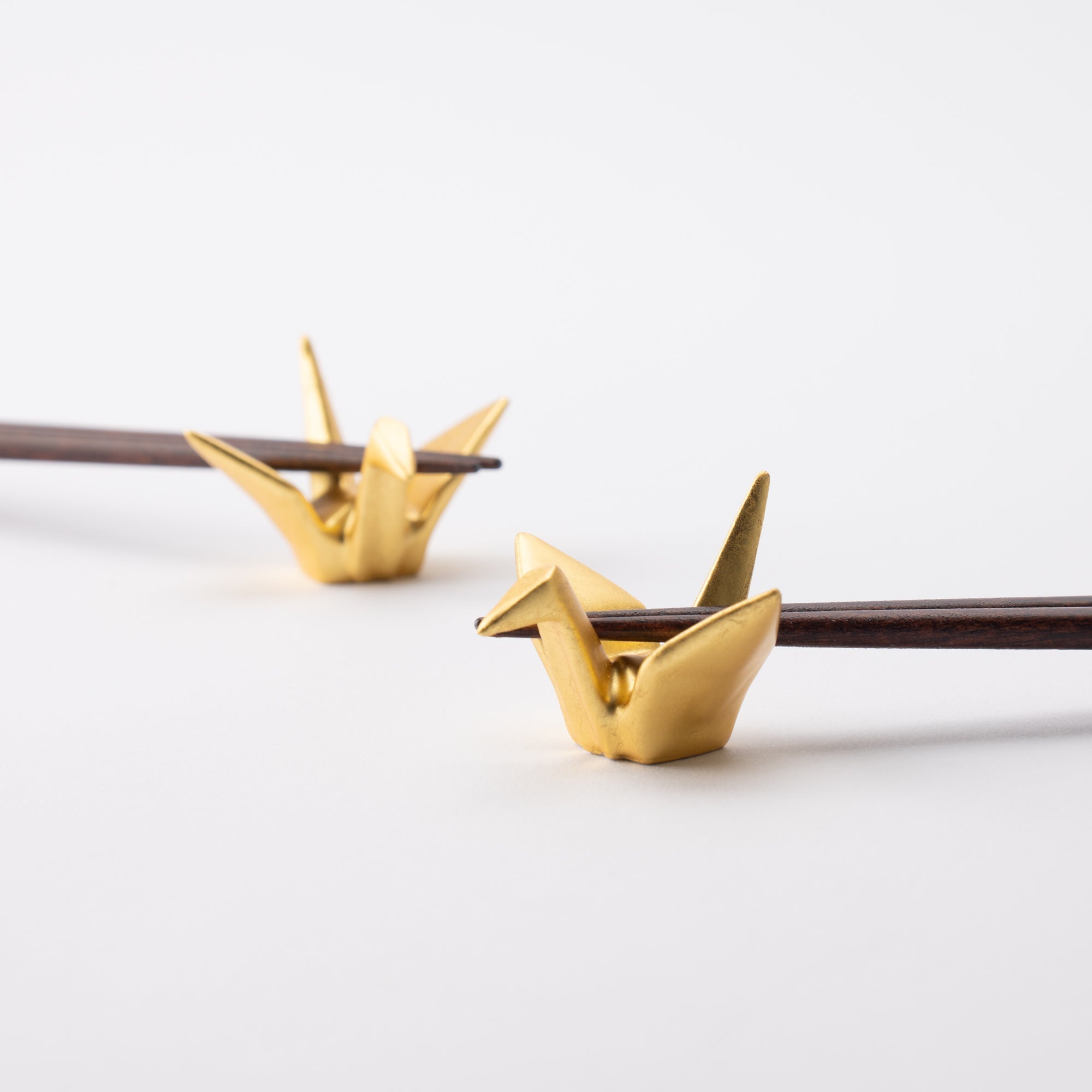 Golden Crane Chopstick Rest Pair