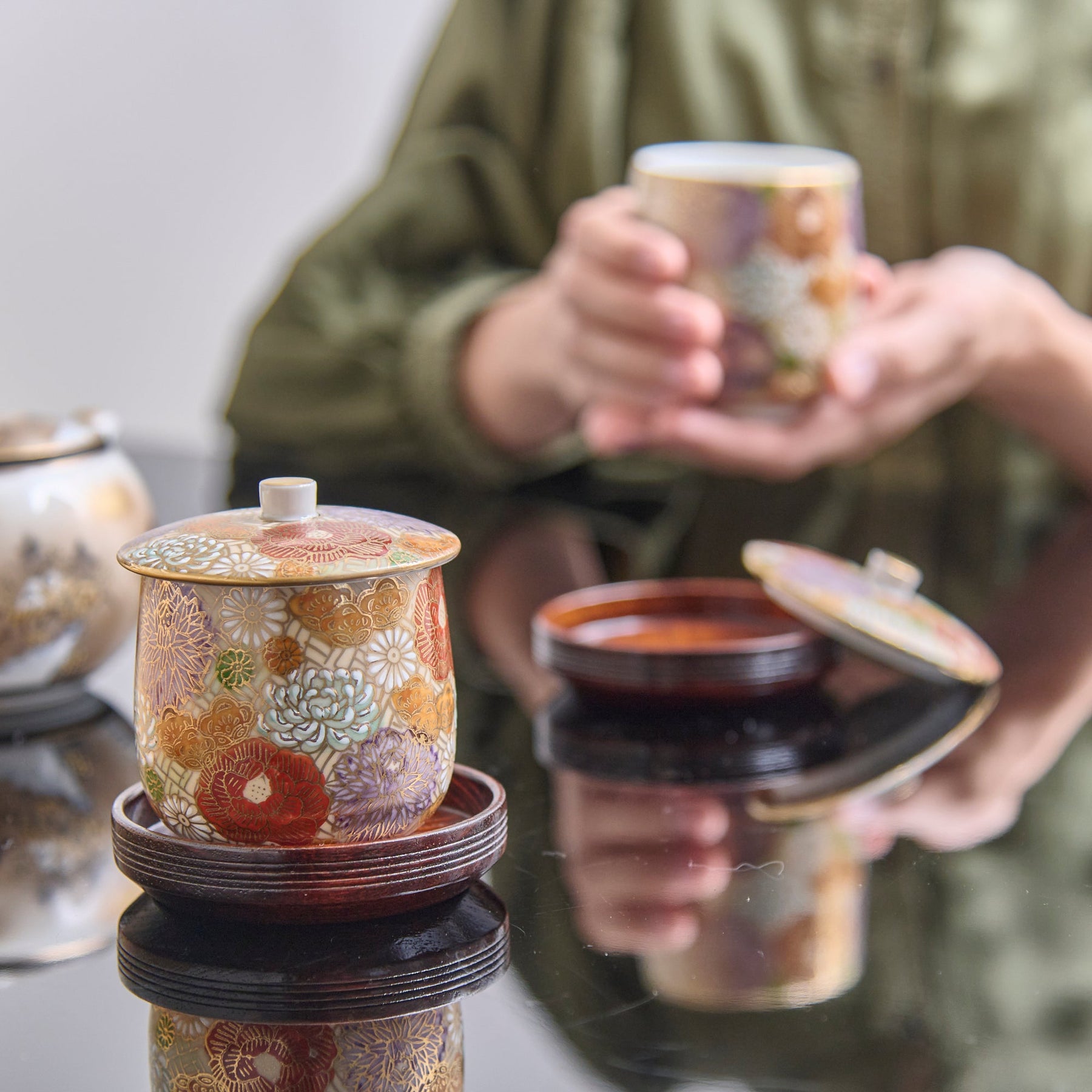 Hanazume Yunomi Japanese Teacup Pair