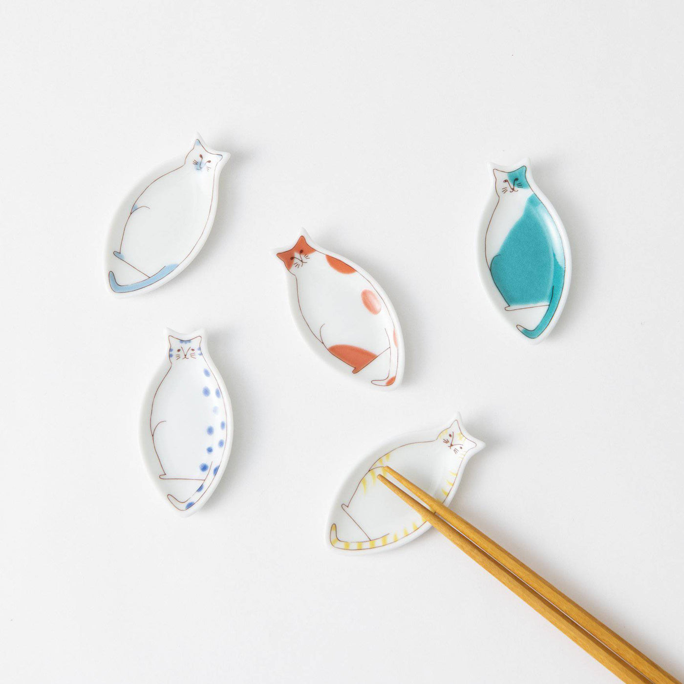 Cat Shaped Chopstick Rest Set