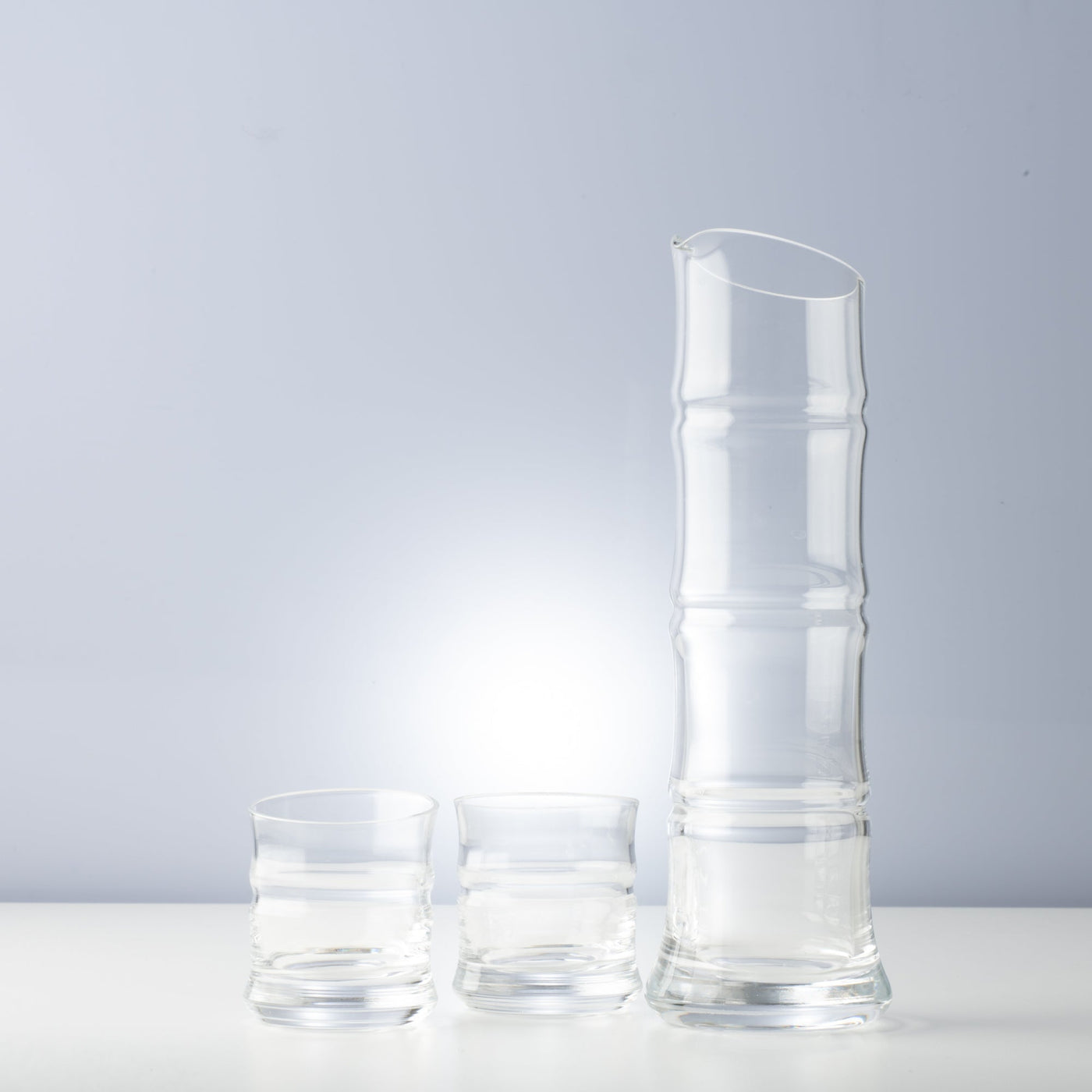 Ice Bamboo 3-Piece Edo Glass Sake Set