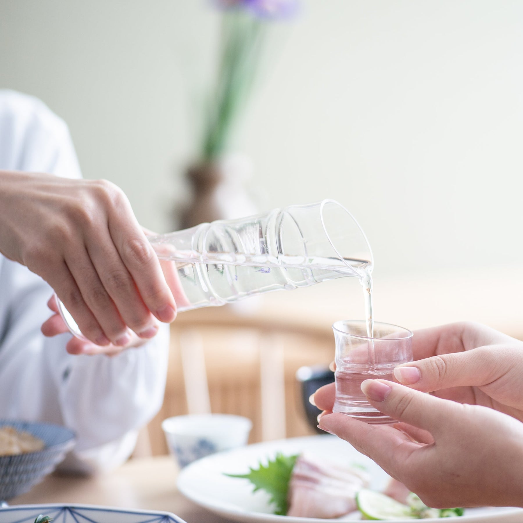 Ice Bamboo 3-Piece Edo Glass Sake Set