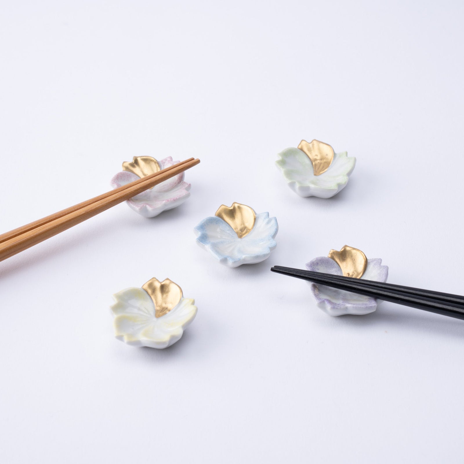 Five Colors Sakura Chopstick Rest Set