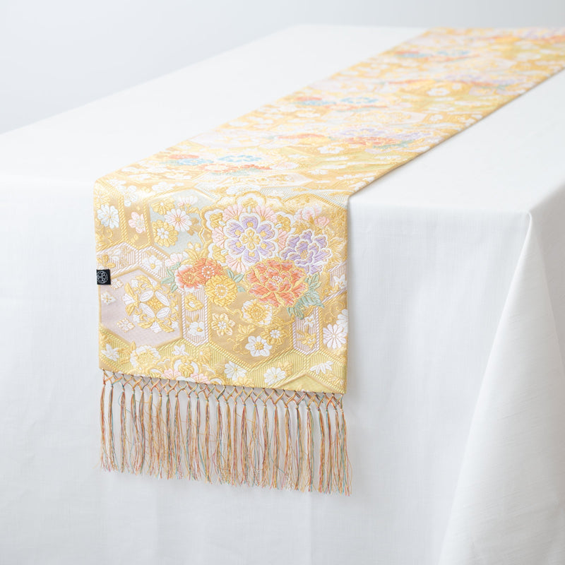 Kikyoya Kikko Nishijin Ori Long Table Runner | MUSUBI KILN | Handmade ...
