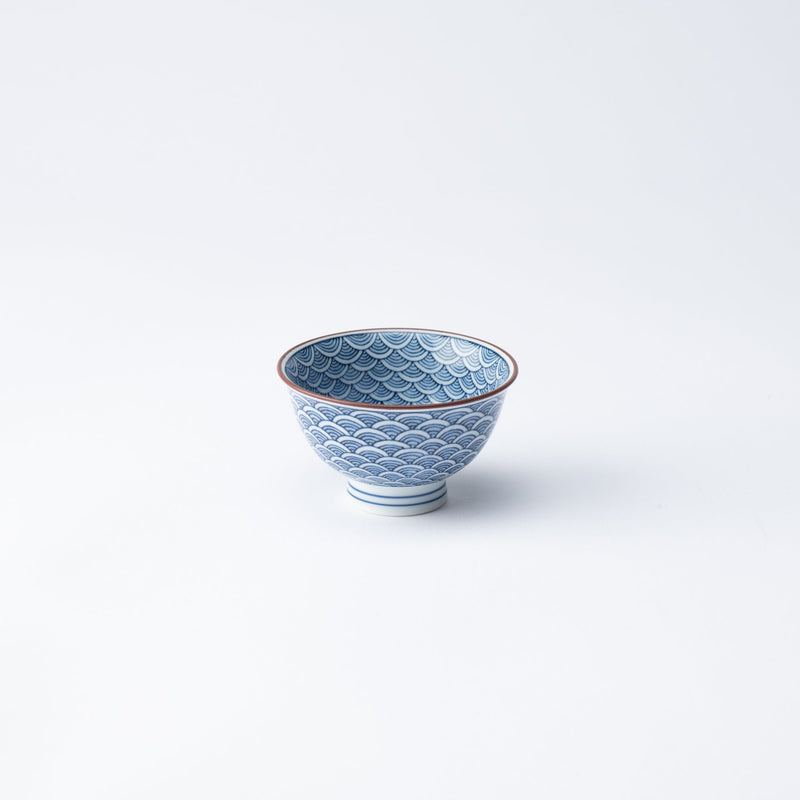 Seigaiha Blue Wave Small Japanese Teacup