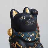 Nakada Kingyoku Morikin Aochibu Plum Blossom Pattern Lucky Cat | MUSUBI ...
