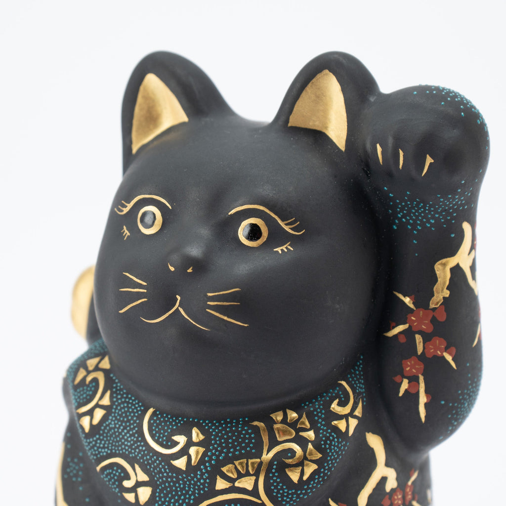 Nakada Kingyoku Morikin Aochibu Plum Blossom Pattern Lucky Cat | MUSUBI ...