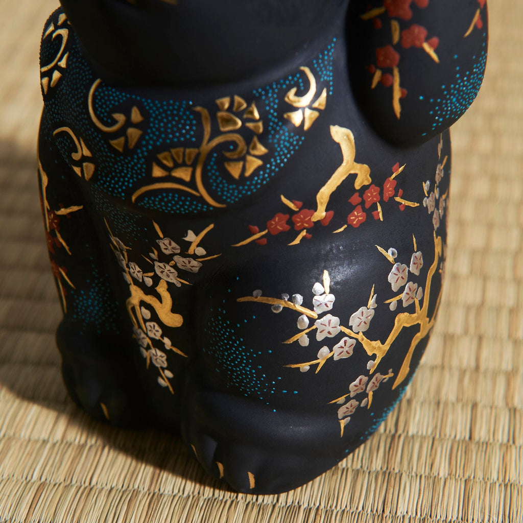 Nakada Kingyoku Morikin Aochibu Plum Blossom Pattern Lucky Cat | MUSUBI ...