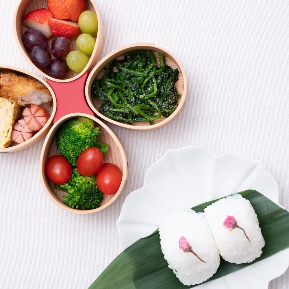 Wood‑grain Flower Shaped Bento Box