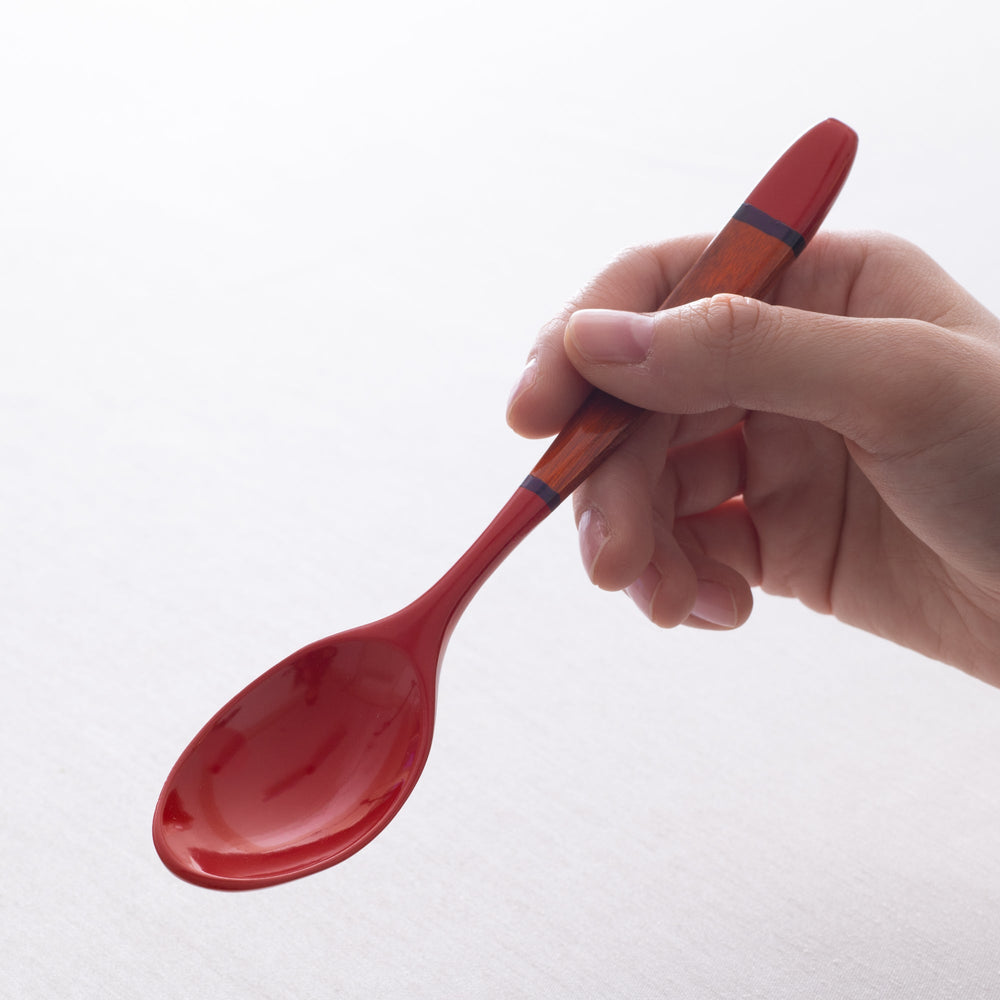 Red and Wood Grain Spoon
