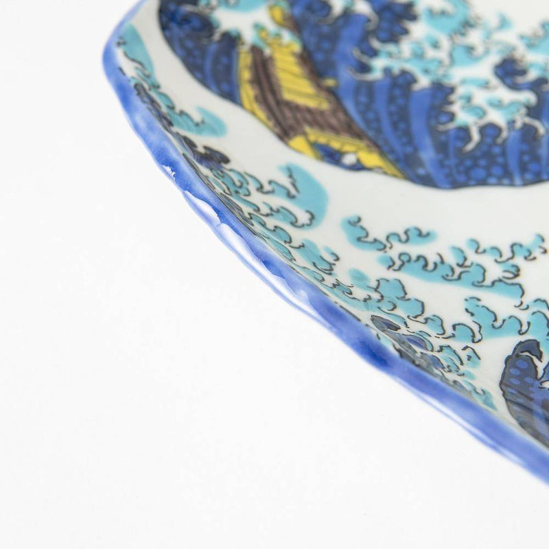 Seikou Kiln Hokusai Wave Kutani Rectangle Plate | MUSUBI KILN ...
