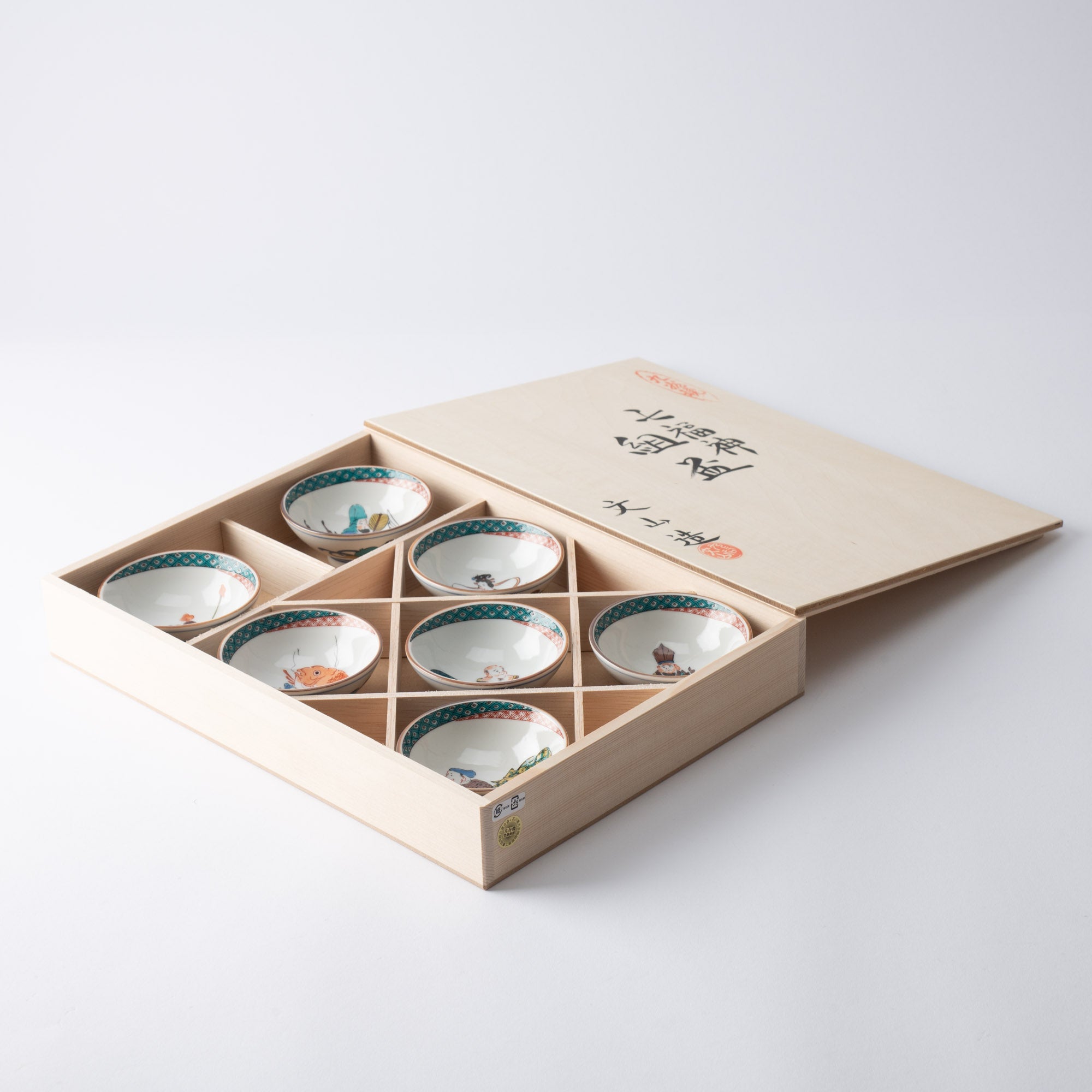 Seven Lucky Gods Sake Cup Set