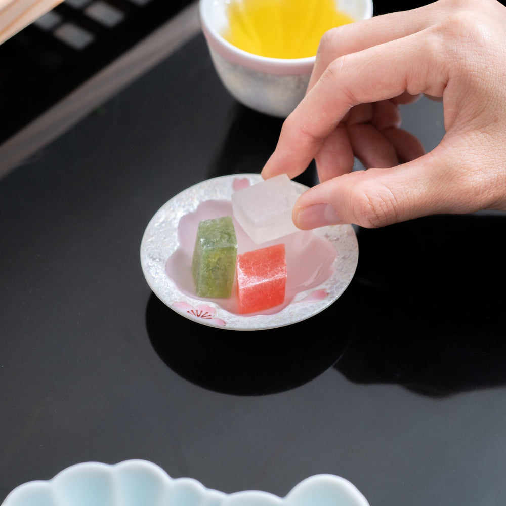 Lustrous Pink Sakura Small Sauce Plate