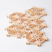 Hexagonal Kumiko Coaster Set With Stand