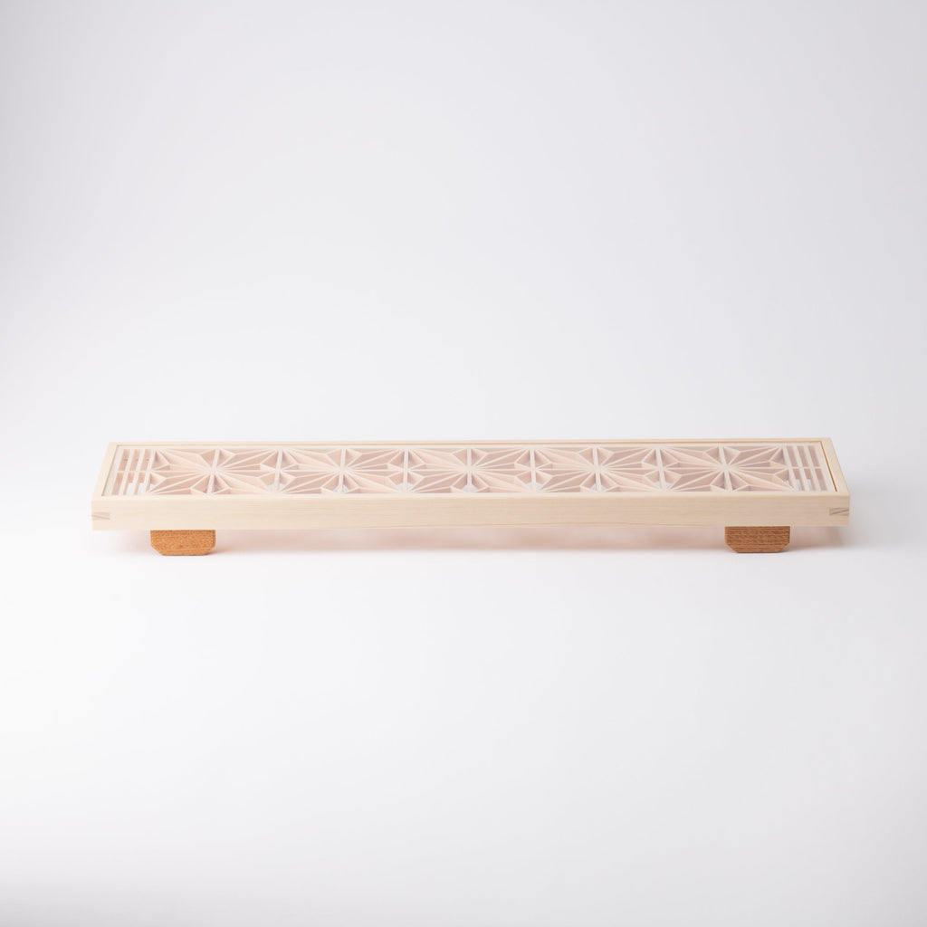 Toyoda Woodcraft Square Hemp Leaf Kanuma Kumiko Long Tray | MUSUBI KILN ...
