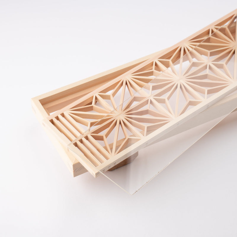 Toyoda Woodcraft Square Hemp Leaf Kanuma Kumiko Long Tray | MUSUBI KILN ...