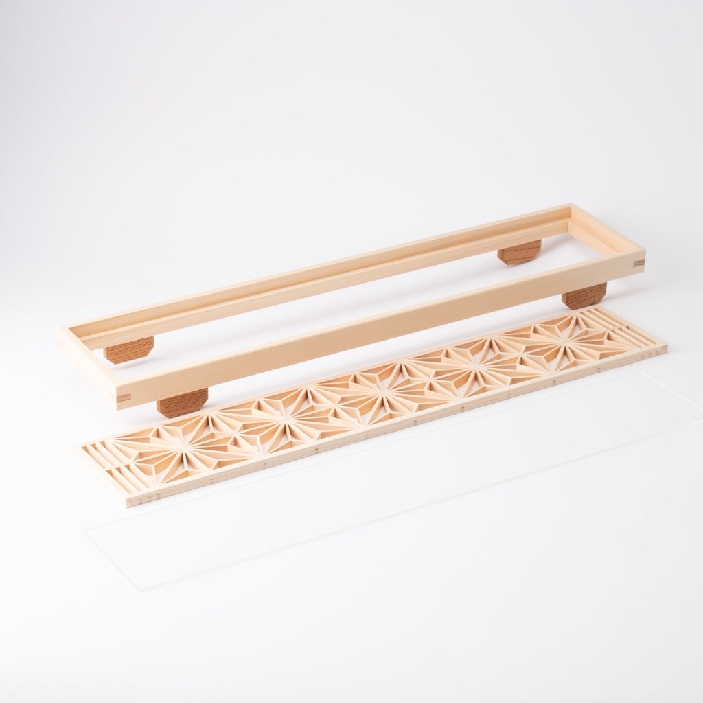 Toyoda Woodcraft Square Hemp Leaf Kanuma Kumiko Long Tray | MUSUBI KILN ...