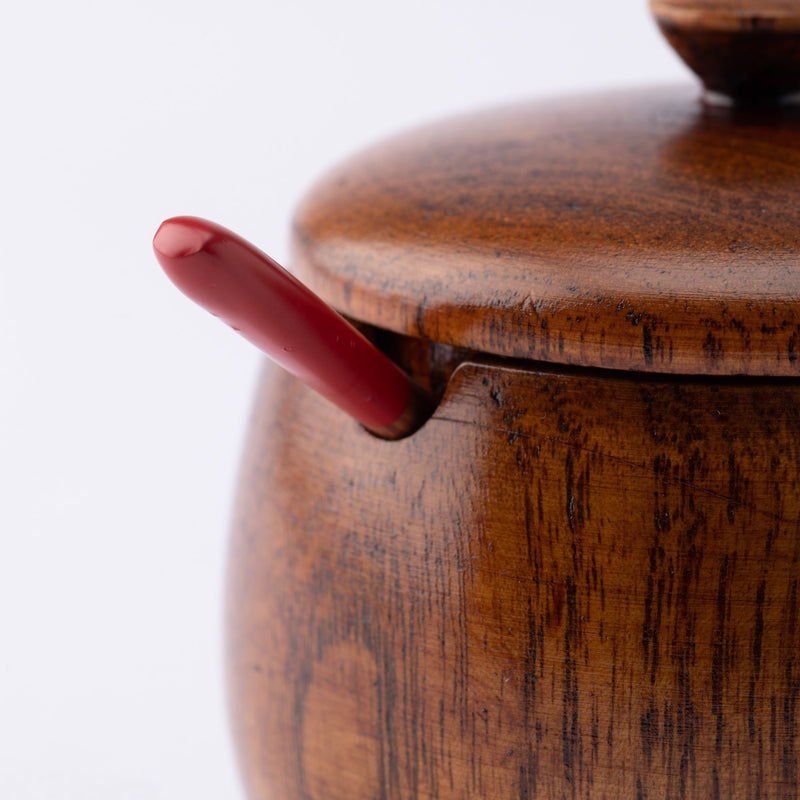 Wood Grain Yamanaka Lacquerware Spice Container With Spoon | MUSUBI ...